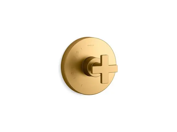 KOHLER Composed Rite-temp Valve Trim With Cross Handle - Vibrant Brushed Moderne Brass