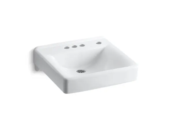 KOHLER Soho 20" X 18" Wall-mount/concealed Arm Carrier Bathroom Sink With 4" Centerset Faucet Holes And Right-hand Soap Dispenser Hole - One-color