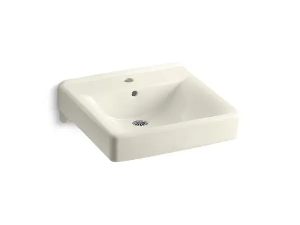 KOHLER Soho 20" X 18" Wall-mount/concealed Arm Carrier Bathroom Sink With Single Faucet Hole - One-color