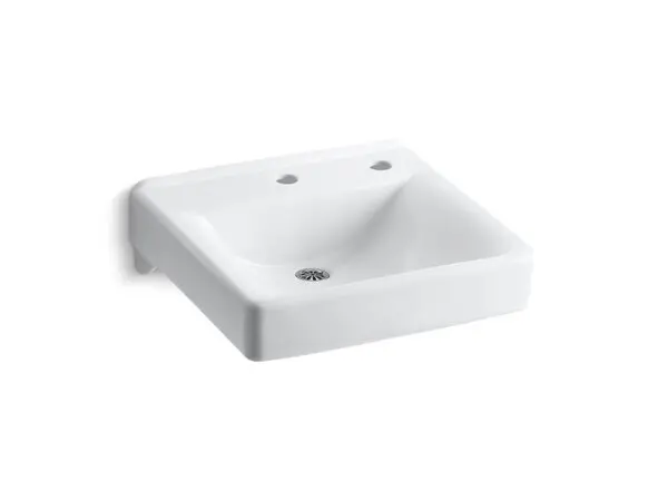 KOHLER Soho 20" X 18" Wall-mount/concealed Arm Carrier Bathroom Sink With Single Faucet Hole And Right-hand Soap Dispenser Hole - One-color