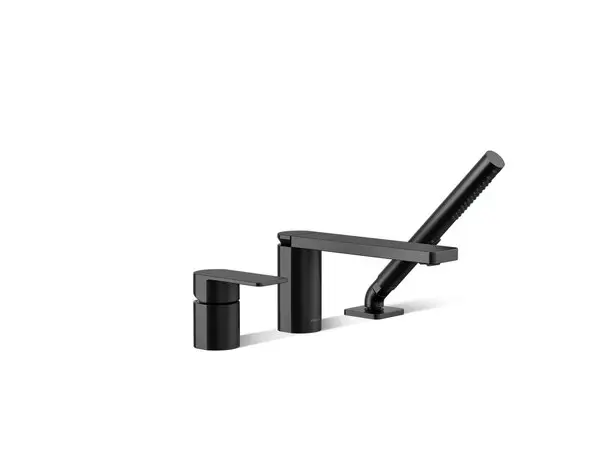 KOHLER Parallel Deck-mount Bath Faucet With Handshower - Matte Black