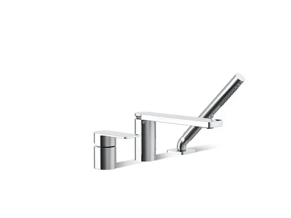 KOHLER Parallel Deck-mount Bath Faucet With Handshower - Polished Chrome