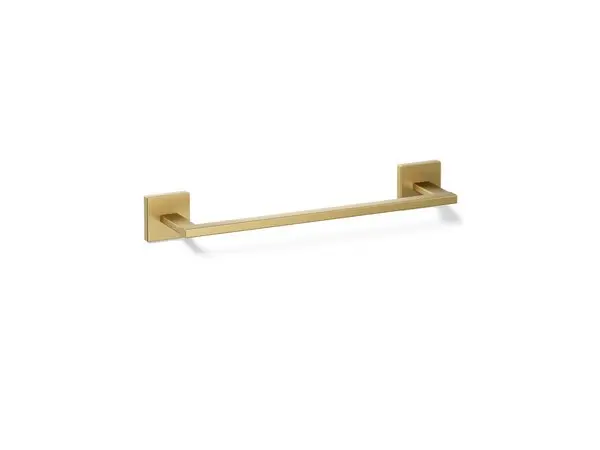 KOHLER Square 12" Towel Bar - Vibrant Brushed Moderne Brass