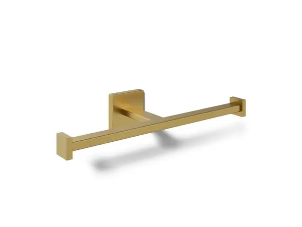 KOHLER Square Double Toilet Paper Holder - Vibrant Brushed Moderne Brass