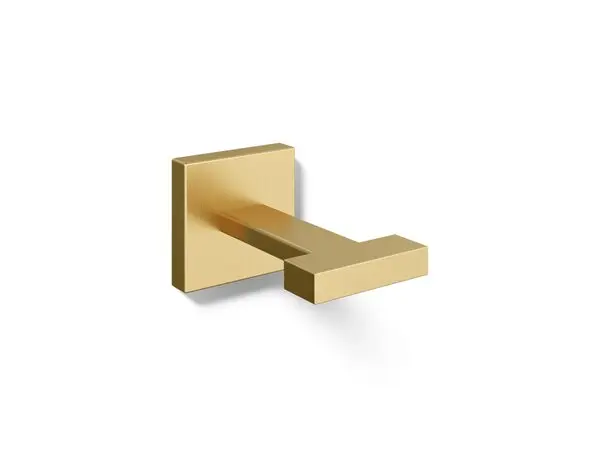 KOHLER Square Robe Hook - Vibrant Brushed Moderne Brass