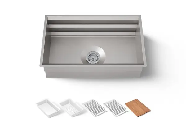 KOHLER Prolific 29" Undermount Single-bowl Workstation Kitchen Sink - One-color