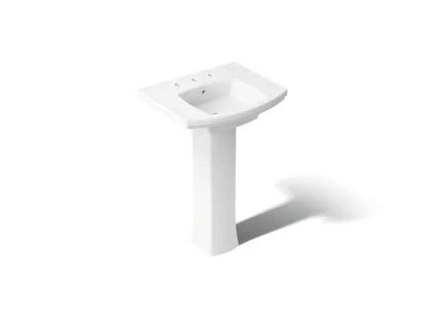 KOHLER Kelston 23-3/4" Rectangular Pedestal Bathroom Sink - One-color