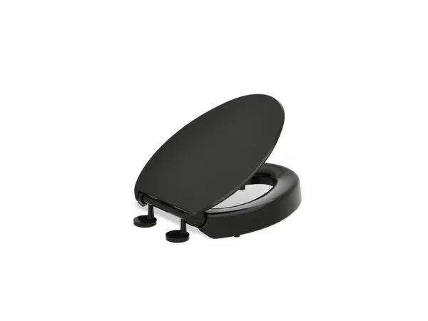 KOHLER Hyten Elevated Quiet-close Elongated Toilet Seat - Black Black