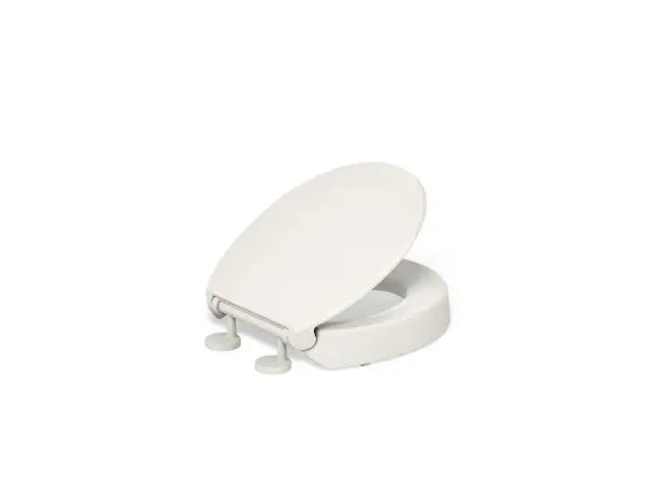 KOHLER Hyten Elevated Quiet-close Round-front Toilet Seat - Biscuit