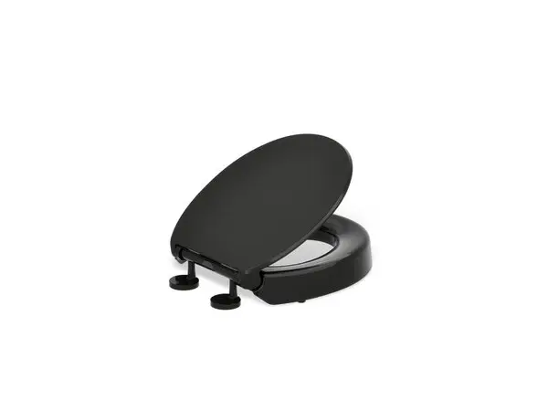 KOHLER Hyten Elevated Quiet-close Round-front Toilet Seat - Black Black