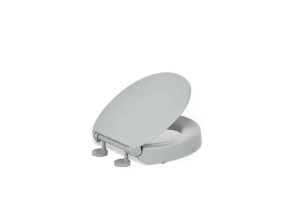 KOHLER Hyten Elevated Quiet-close Round-front Toilet Seat - Ice Grey