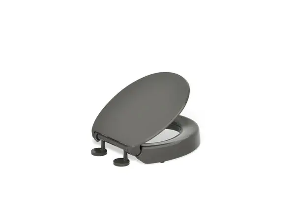 KOHLER Hyten Elevated Quiet-close Round-front Toilet Seat - Thunder Grey