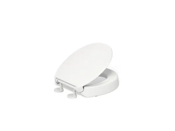 KOHLER Hyten Elevated Quiet-close Round-front Toilet Seat - White