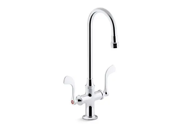 KOHLER Triton Bowe 1.0 Gpm Monoblock Gooseneck Bathroom Sink Faucet With Aerated Flow And Wristblade Handles, Drain Not Included - One-color