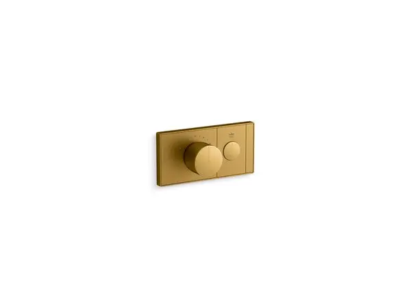 KOHLER Anthem One-outlet Recessed Mechanical Thermostatic Valve Control - Vibrant Brushed Moderne Brass