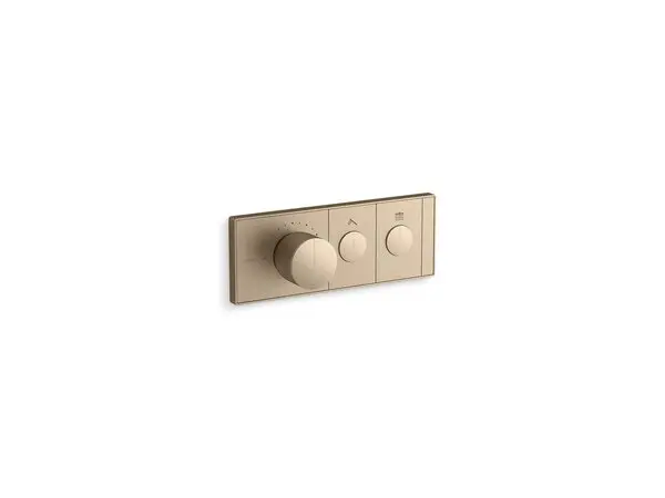KOHLER Anthem Two-outlet Recessed Mechanical Thermostatic Valve Control - Vibrant Brushed Bronze