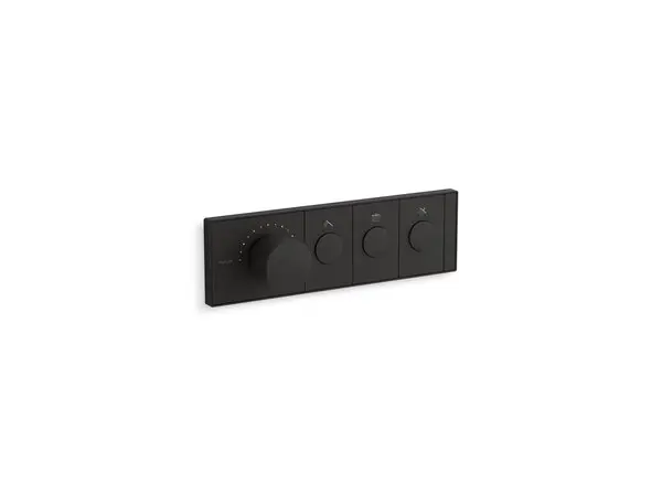 KOHLER Anthem Three-outlet Recessed Mechanical Thermostatic Valve Control - Matte Black