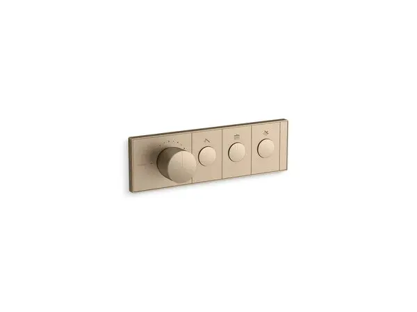 KOHLER Anthem Three-outlet Recessed Mechanical Thermostatic Valve Control - Vibrant Brushed Bronze
