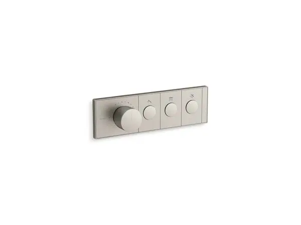 KOHLER Anthem Three-outlet Recessed Mechanical Thermostatic Valve Control - Vibrant Brushed Nickel