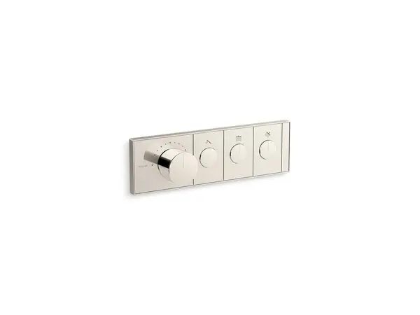 KOHLER Anthem Three-outlet Recessed Mechanical Thermostatic Valve Control - Vibrant Polished Nickel