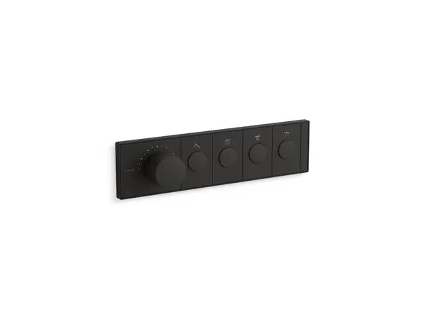 KOHLER Anthem Four-outlet Recessed Mechanical Thermostatic Valve Control - Matte Black