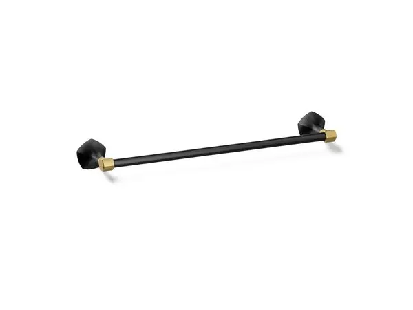 KOHLER Occasion 18" Towel Bar - Matte Black With Brushed Moderne Brass