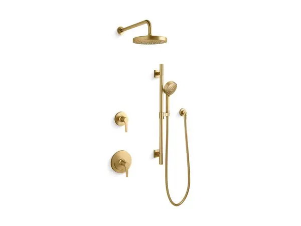 KOHLER Awaken Showering Kit, 2.5 Gpm - Vibrant Brushed Moderne Brass