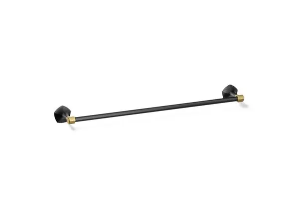 KOHLER Occasion 24" Towel Bar - Matte Black With Brushed Moderne Brass