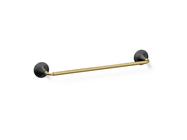 KOHLER Tone 18" Towel Bar - Matte Black With Brushed Moderne Brass