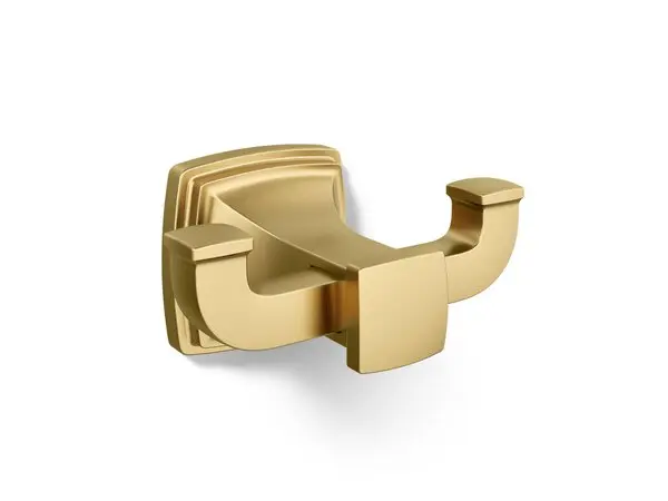 KOHLER Riff Double Robe Hook - Vibrant Brushed Moderne Brass