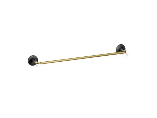 KOHLER Tone 24" Towel Bar - Matte Black With Brushed Moderne Brass