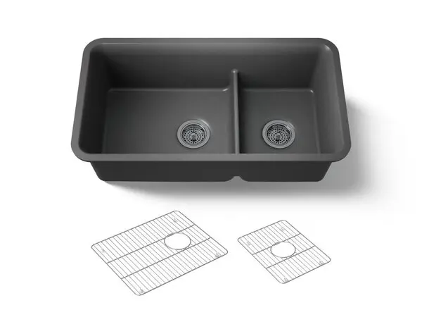 KOHLER Cairn Smart Divide 33-1/2" Undermount Double-bowl Kitchen Sink - One-color
