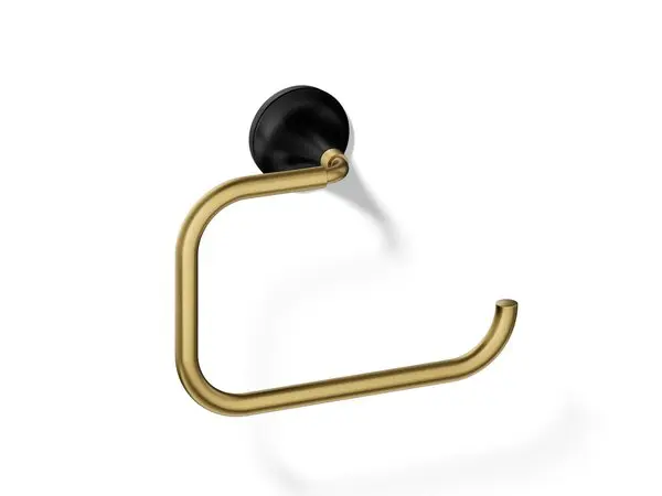 KOHLER Tone Towel Ring - Matte Black With Brushed Moderne Brass