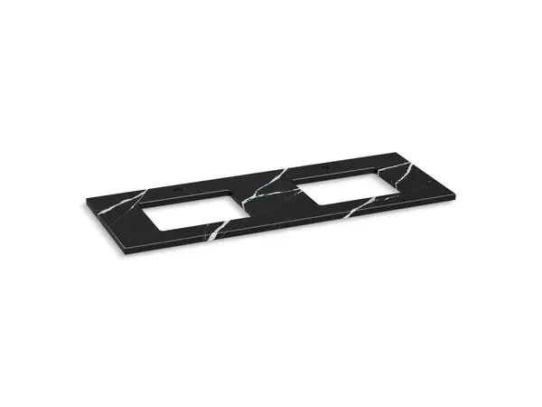 KOHLER Silestone 61" Quartz Vanity Top With Two Rectangular Cutouts - Eternal Marquina