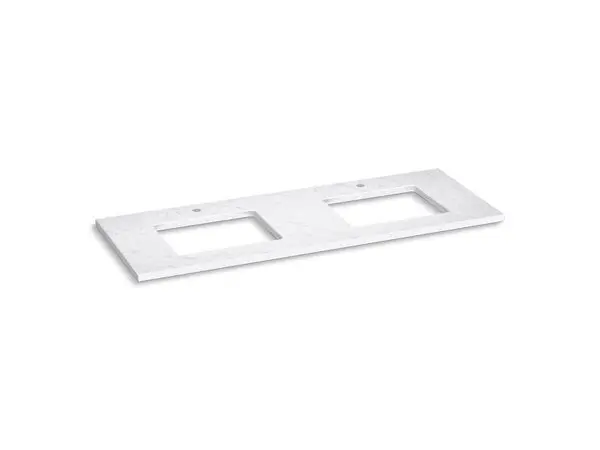 KOHLER Silestone 61" Quartz Vanity Top With Two Rectangular Cutouts - Eternal Statuario