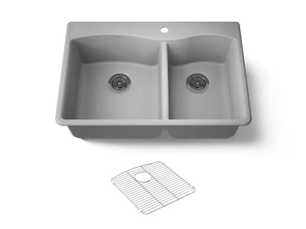 KOHLER Kennon 33" Top-/undermount Double-bowl Kitchen Sink - One-color