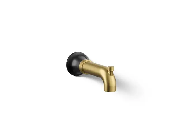 KOHLER Tone Wall-mount Bath Spout With Diverter - Matte Black With Brushed Moderne Brass