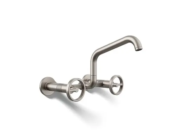 KOHLER Billet Two-hole Wall-mount Bridge Kitchen Sink Faucet - One-color