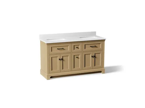 KOHLER Charlemont 60" Bathroom Vanity Cabinet With Sinks And Quartz Top - One-color