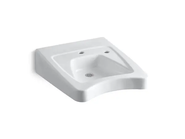 KOHLER Morningside 20" X 27" Wall-mount/concealed Arm Carrier Wheelchair Bathroom Sink With Single Faucet Hole And Right-hand Soap Dispenser Hole - One-color