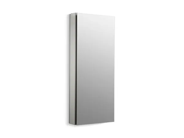 KOHLER Catalan 15" W X 36-1/8" H Aluminum Single-door Medicine Cabinet With 107 Degree Hinge - Satin Anodized Aluminum
