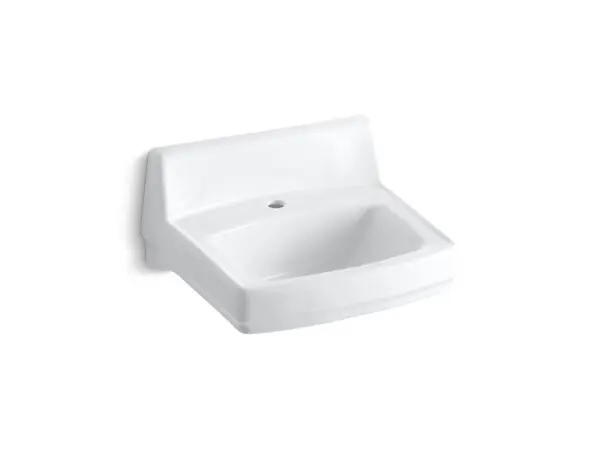 KOHLER Greenwich 20-3/4" X 18-1/4" Wall-mount/concealed Arm Carrier Bathroom Sink With Single Faucet Hole, Drilled For Fixture-supported Knee-action Valve - One-color