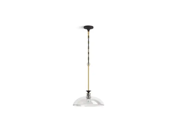 KOHLER Tone 15" Pendant - Black With Brass Trim