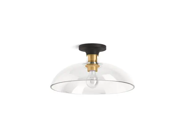 KOHLER Tone 15" Flush-mount - Black With Brass Trim