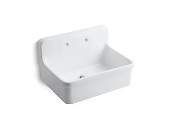KOHLER Gilford 30" X 22" Bracket-mount Scrub-up/plaster Sink With 8" Widespread Faucet Holes - One-color