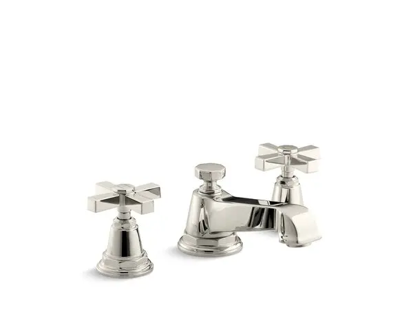 KOHLER Pinstripe Pure Widespread Bathroom Sink Faucet With Cross Handles, 1.2 Gpm - One-color