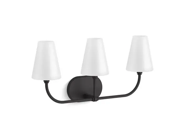 KOHLER Kernen Studio Mcgee Three-light Sconce - Matte Black
