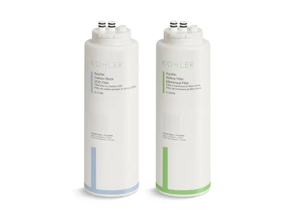 KOHLER Aquifer+ Replacement Filter Cartridge Two-pack With Hollow Fiber Membrane And Carbon Block Voc - Not Applicable
