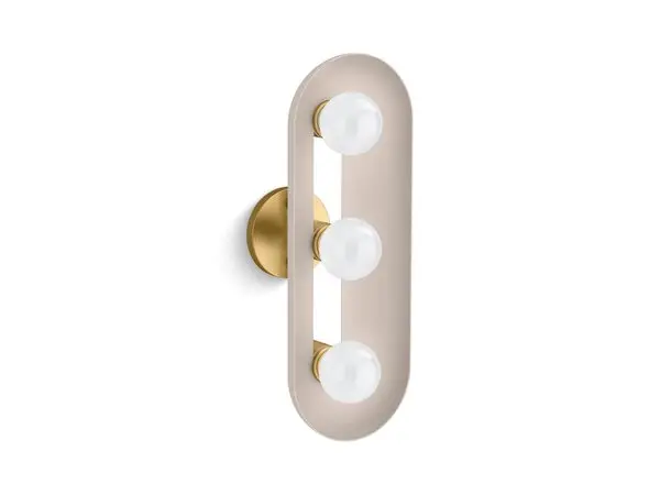 KOHLER Jabot Three-light Sconce - Biscuit Satin With Brushed Moderne Brass