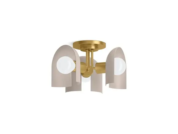 KOHLER Jabot 3-13/16" Flush-mount - Biscuit Satin With Brushed Moderne Brass